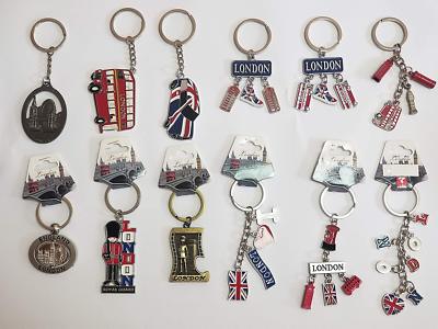 I LOVE LONDON UNION JACK 12 KEYRINGS ENGLAND SOUVENIRS KEYCHAIN KEY ...