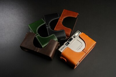 Genuine Real Leather Half Camera Case Bag Cover for Minolta TC-1 TC1 ...