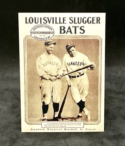 Babe Ruth~Lou Gehrig Louisville Slugger Bats Advertisement Promo Card ...