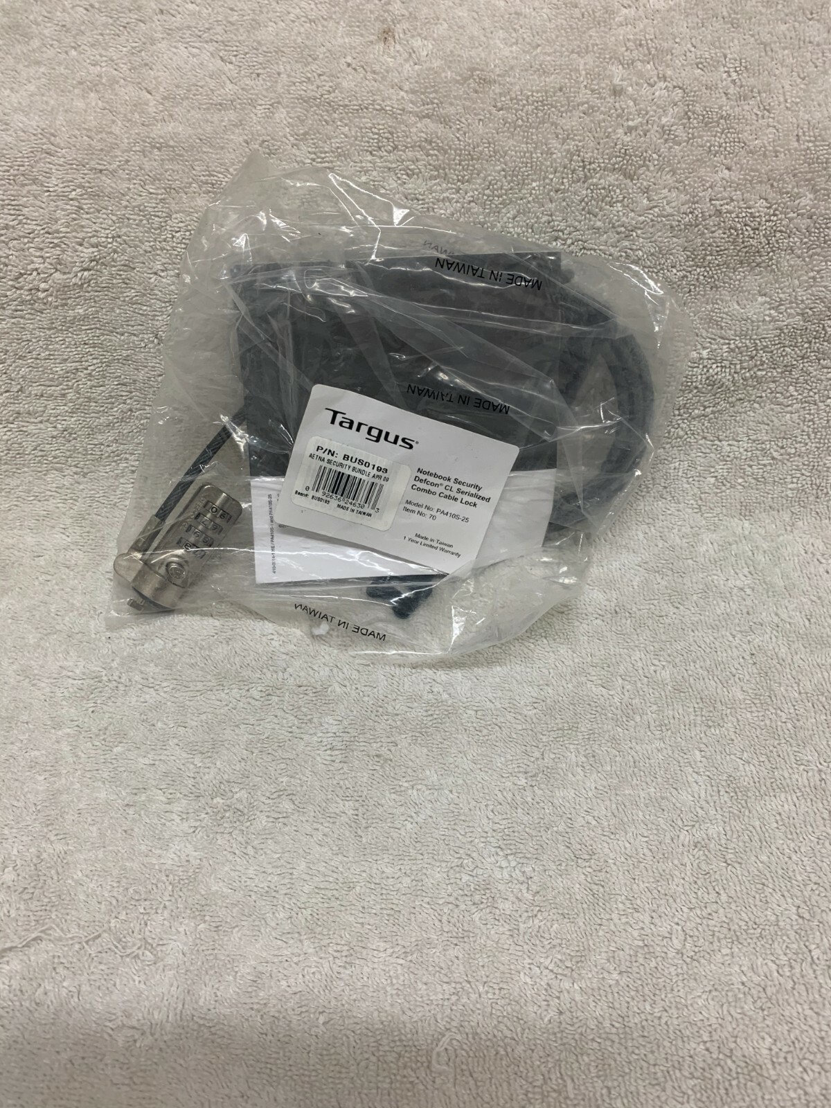 Targus Notebook Security DEFCON CL Serialized Combo Cable Lock Model ...