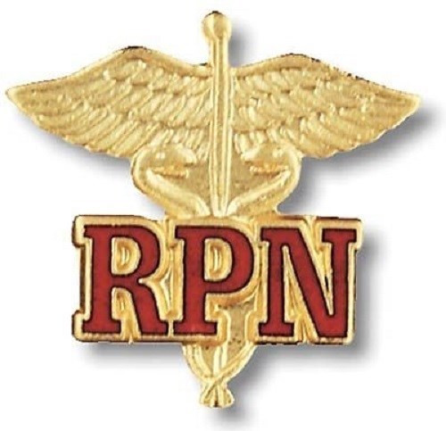 RPN Caduceus Lapel Pin Nurse Emblem Red Letters Gold Plated w/Safety ...
