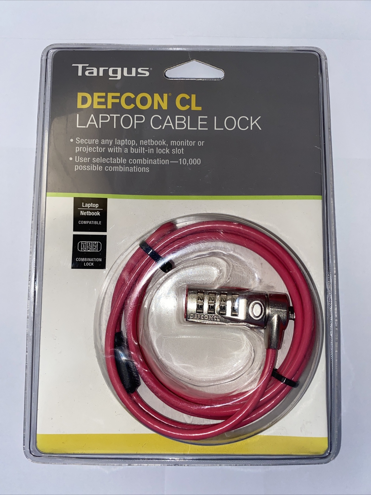 Targus Defcon CL Laptop Cable Lock PA410U ~ Pink ~ NEW | eBay