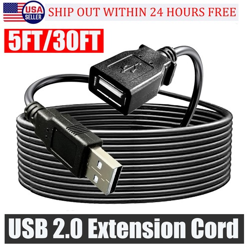 High-Speed USB to USB Extension Cable USB 2.0 Adapter Extender Cord ...