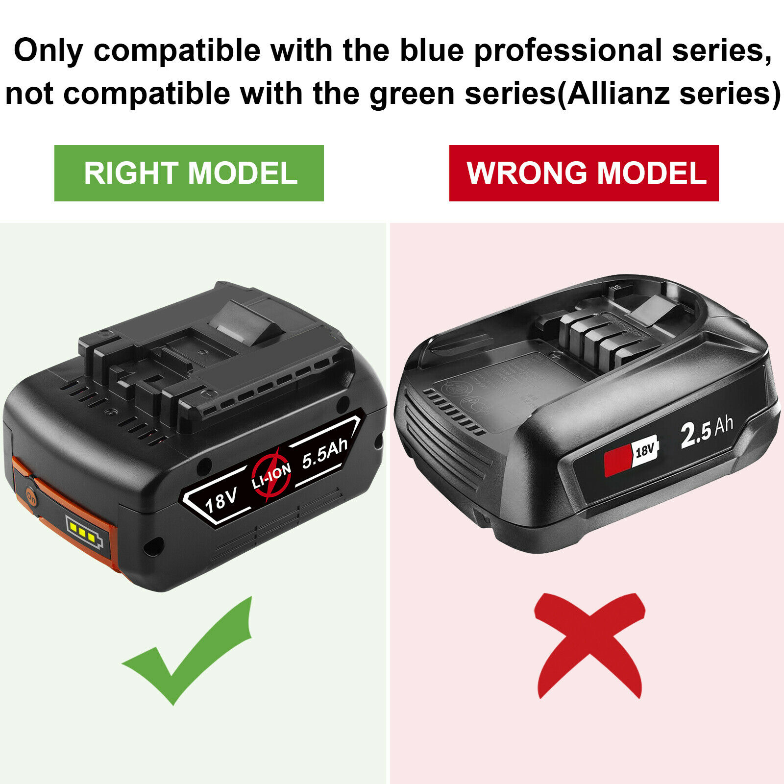 18V 5000mAh Lithium Battery For Bosch GSA GSR GBA BAT609 BAT610 BAT618 ...