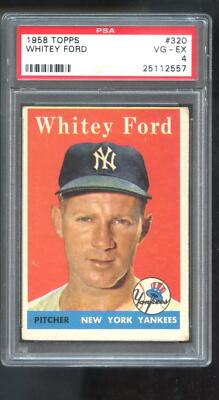 1958 Topps #320 Whitey Ford PSA 4 Graded Baseball Card MLB New York ...
