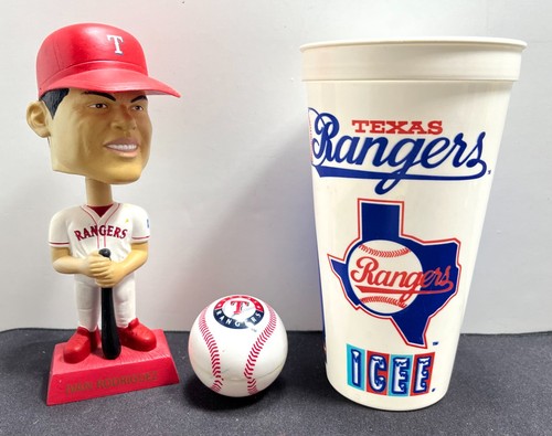 VTG Texas Rangers Lot Ivan Rodriguez Bobblehead Icee Cup Mini Plastic ...
