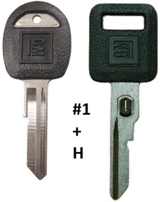 GM OEM Single Sided VATS Ignition Key #1 + Doors/Trunk GM OEM "Rubber ...