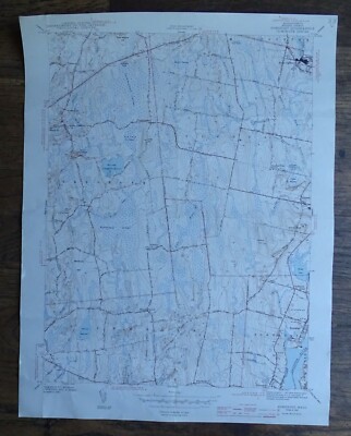 1943 Map SOMERSET MASS. QUAD Geological Survey 15x20" Dighton, Swansea ...