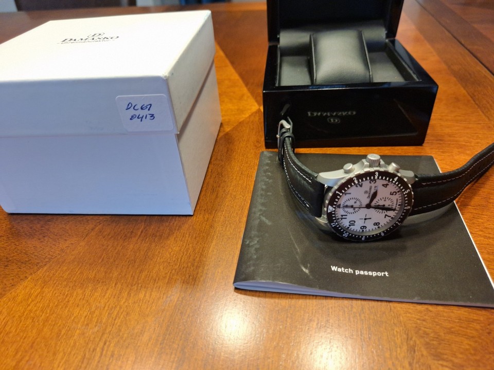 Damasko DC67 Chronograph pilot watch - white luminous dial. | eBay