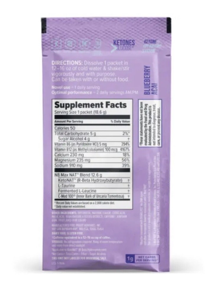 Pruvit NAT KETO OS Blueberry Acai 20 Packets New Box Sealed 08/2024 | eBay
