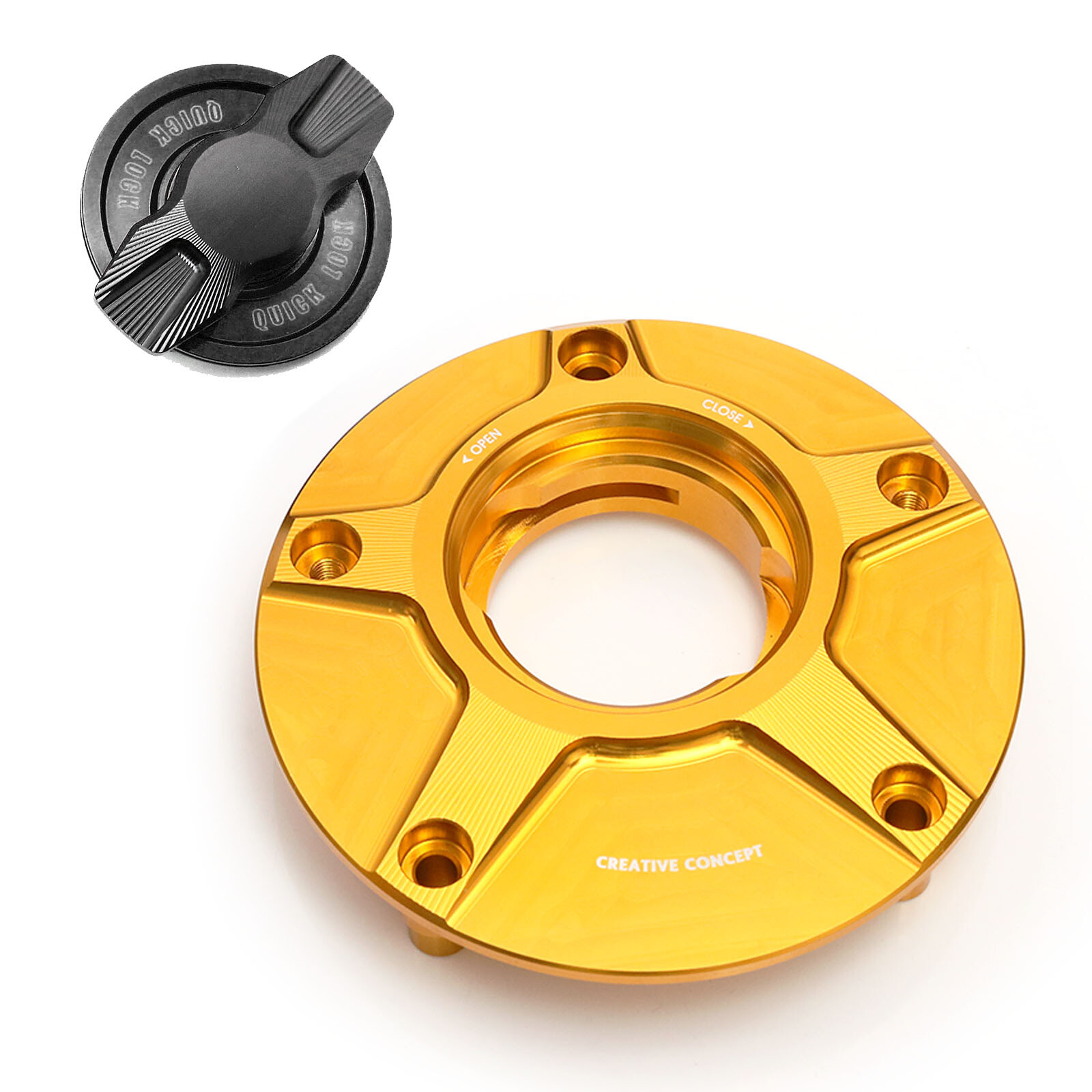 Gold NIMBLE Billet Quick Lock Fuel Cap For FZ1 Fazer 01-06 07 08 09 10 ...