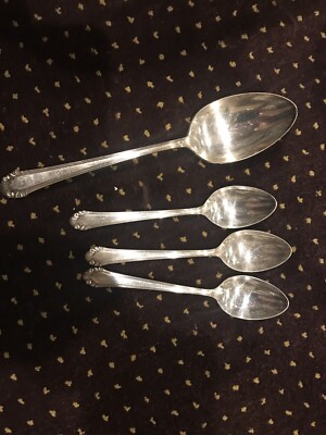 Set of 4 ~GORHAM ~ PAT. 1937, 3 TEA SPOONS & 1 Serving Spoon, Silver ...