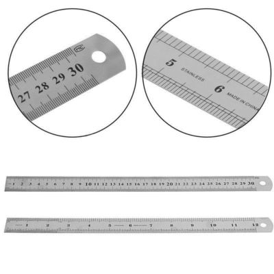 x Righello Metro In Acciaio Inox Metallo Da 30cm Su Entrambi I Lati dfh ...