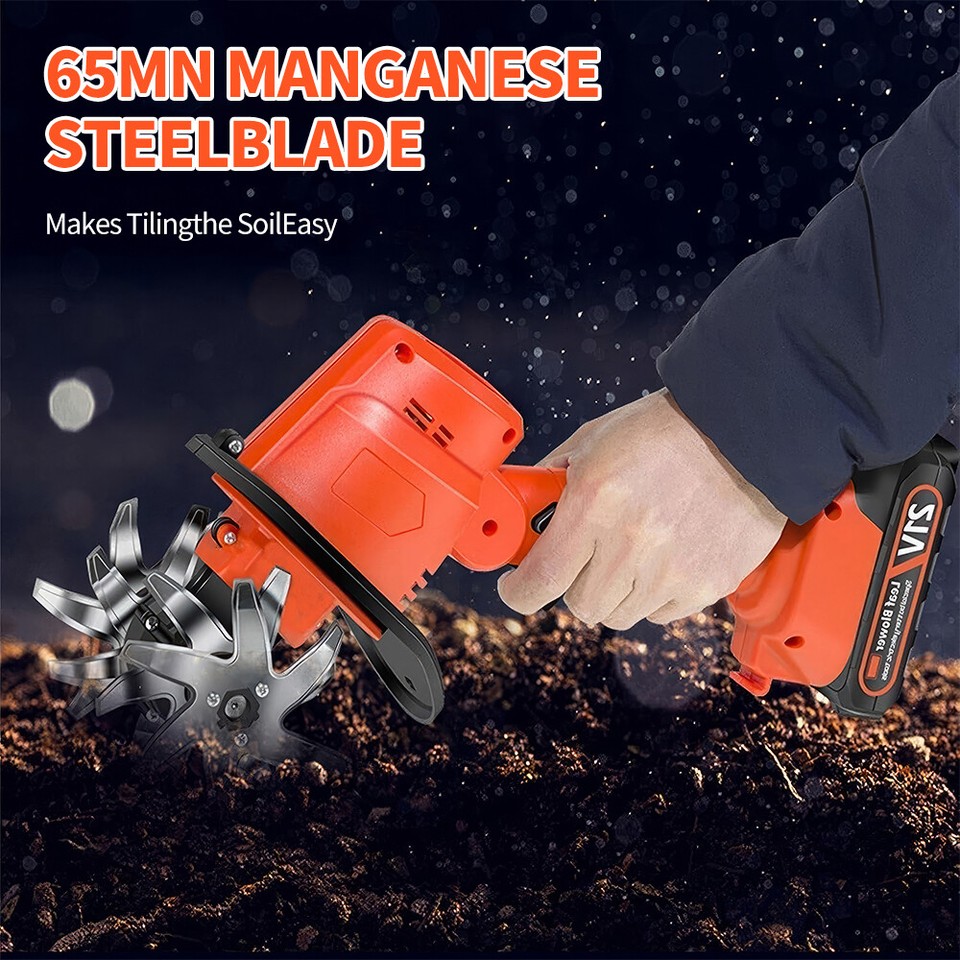 Cordless Electric Garden Tiller Cultivator Mini Rotary Hoe with ...
