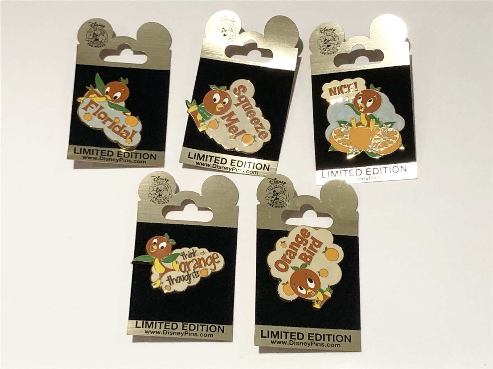 VINTAGE DISNEY WORLD ORANGE BIRD LIMITED EDITION PIN SET OF 5 MINT ON ...