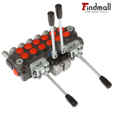 11 GPM Hydraulic Backhoe Directional Control Valve w/ 2 Joysticks,6 ...