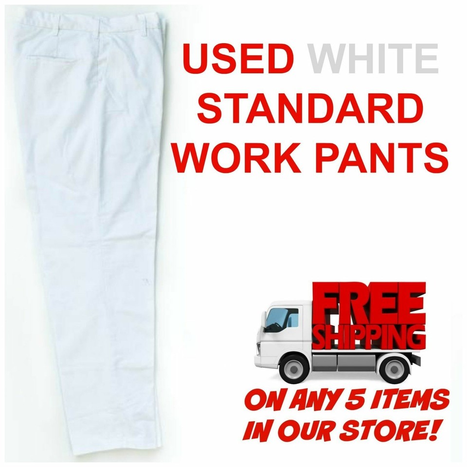 Used Uniform Work Pants Cintas Redkap Unifirst G&K Dickies others WHITE ...