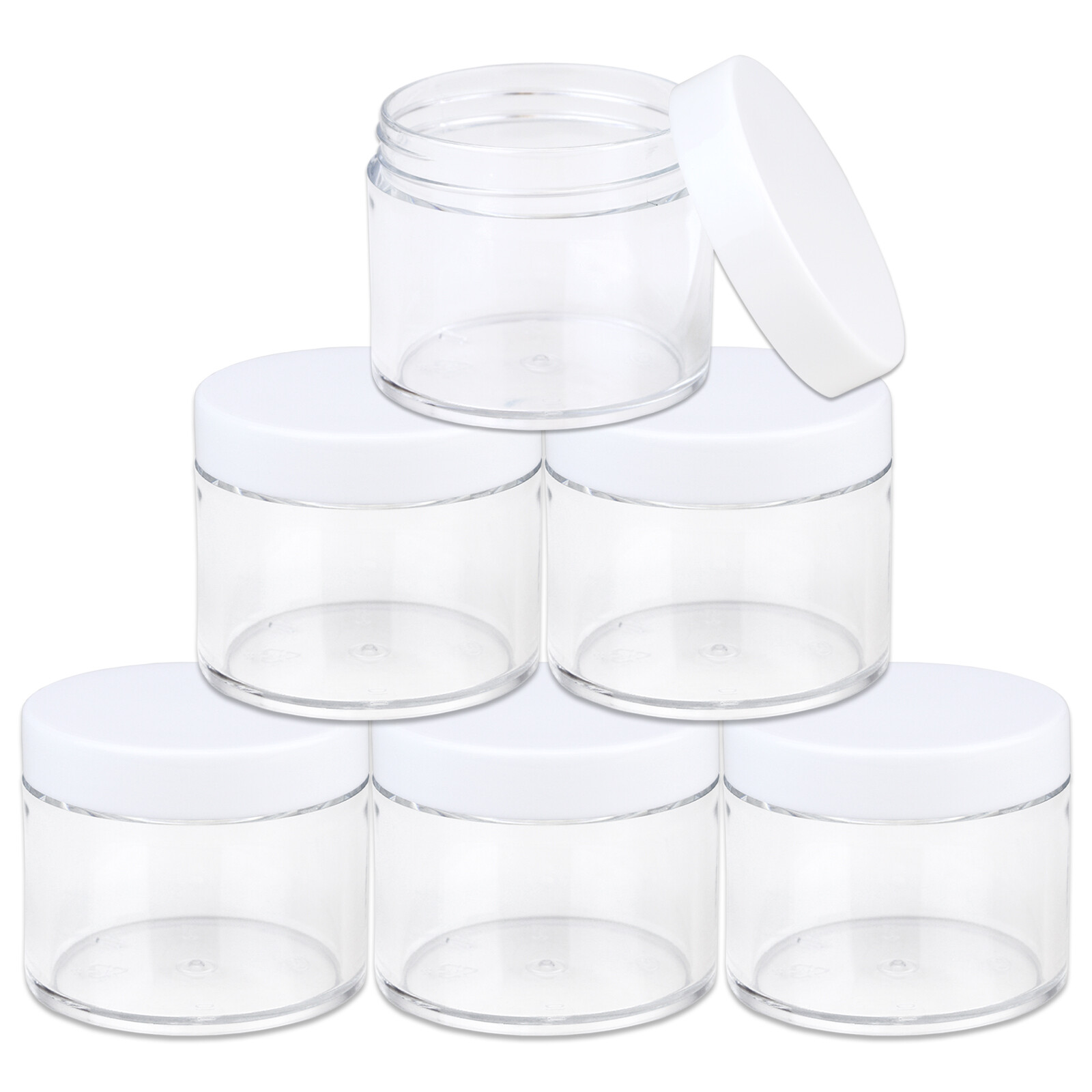 6 Pieces 2Oz/60g/60ml HQ Acrylic Leak Proof Clear Container Jars w ...