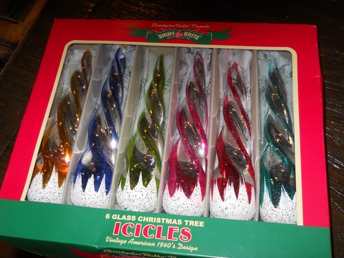 Christopher Radko SHINY BRITE 6 Glass Ornaments ICICLES | eBay