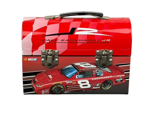 Dale Earnhardt Jr. #8 NASCAR Metal Tin Lunch Box Red Latch Handle ...