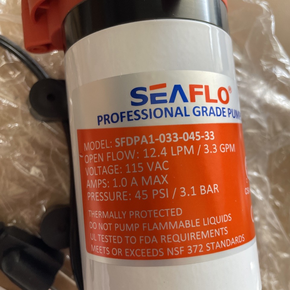 SEAFLO 33 SERIES PROFESSIONAL GRADE PUMP SFDP1-030-045-33 GPM 3.0 FREE ...