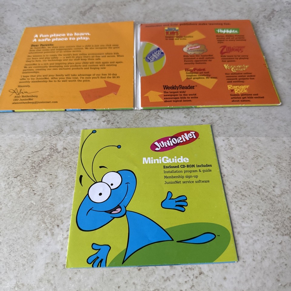 JuniorNet software just for kids (collectable item) 1999. Windows 95/98 ...