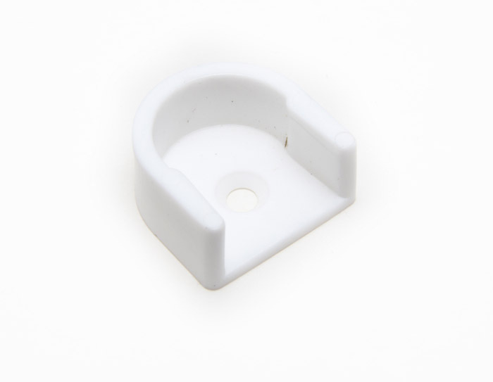 WHITE PLASTIC OVAL TYPE PLASTIC ROD RAIL SOCKET 16MM INTERNAL DIA. PACK ...