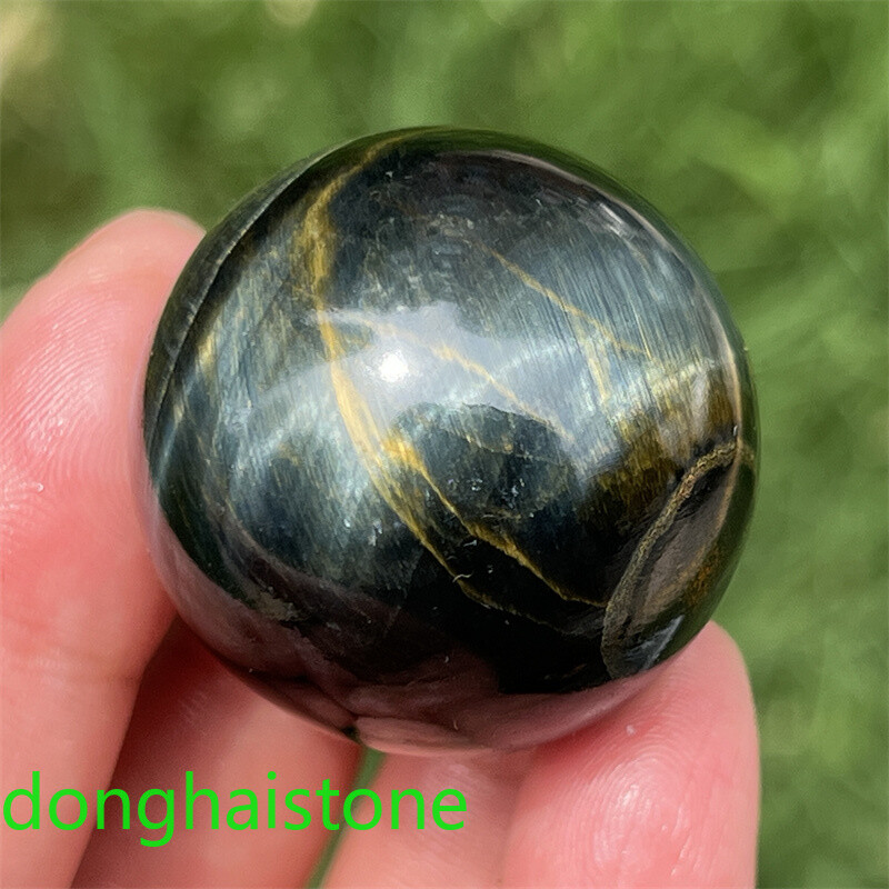 29mm+ 1pc Natural Blue Tiger’s Eye Jasper sphere quartz crystal Ball ...