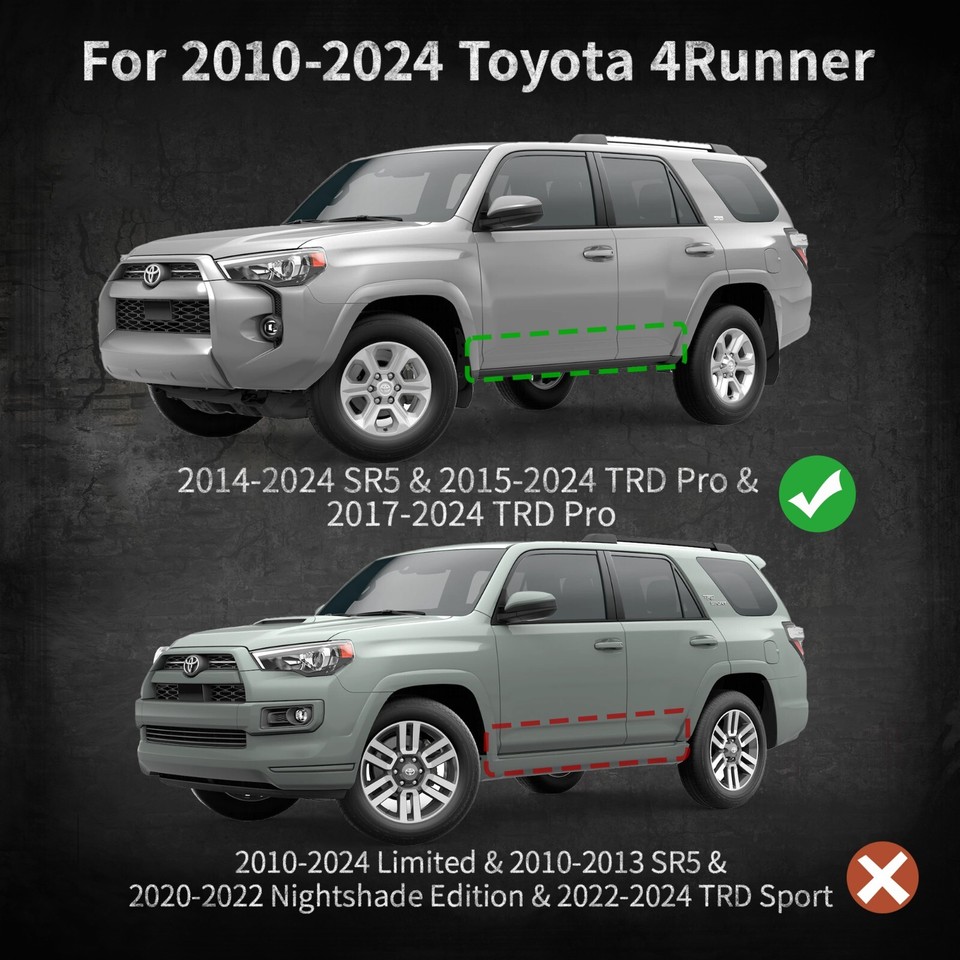 Running Boards for 2010-2024 Toyota 4Runner Trail Edition 6" Side Step ...