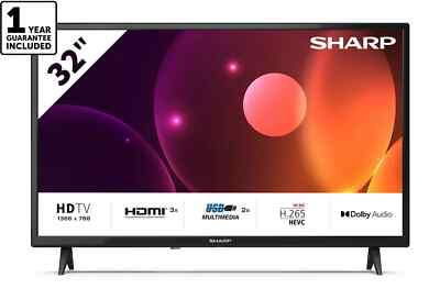Sharp 32" HD Ready LED TV, Freeview HD, 3 x HDMI, Model 32FA2K Ex ...