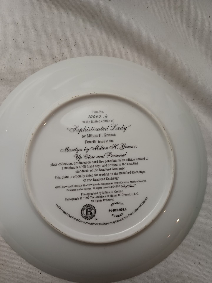 Marilyn Monroe Norma Jean 1997 Sophisticated Lady Collector Plate ...
