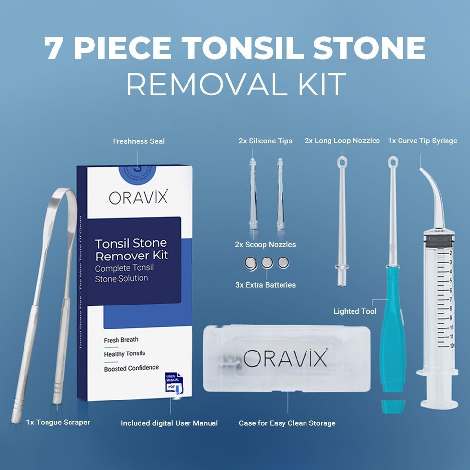 ORAVIX Tonsil Stone Remover - Tonsil Stone Removal Kit - Tonsillolith ...