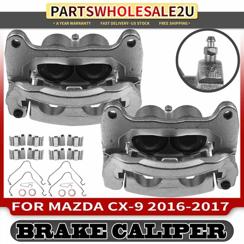 2Pcs Front LH & RH Brake Calipers w/ Bracket for Mazda CX-5 2021 CX-9 ...