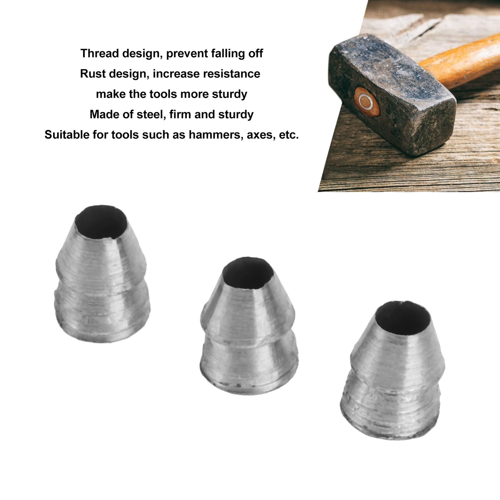 20pcs Safety Round Handle Wedges Steel Hammer Handle Splitting Wedge ...