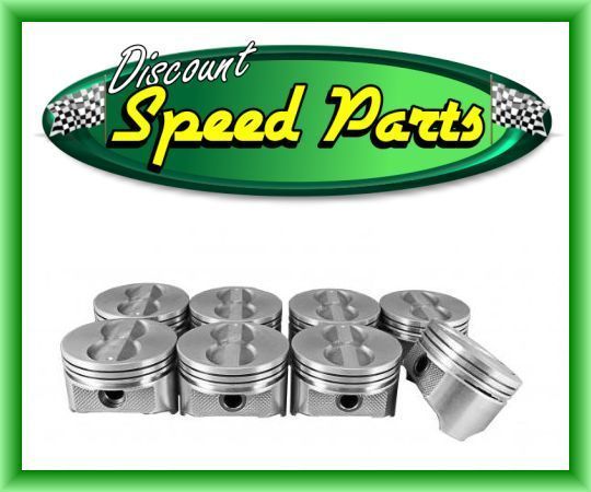 GM 1971-1995 SBC 350 CHEVY DISH TOP PISTONS RINGS WRIST PINS SET OF 8 ...
