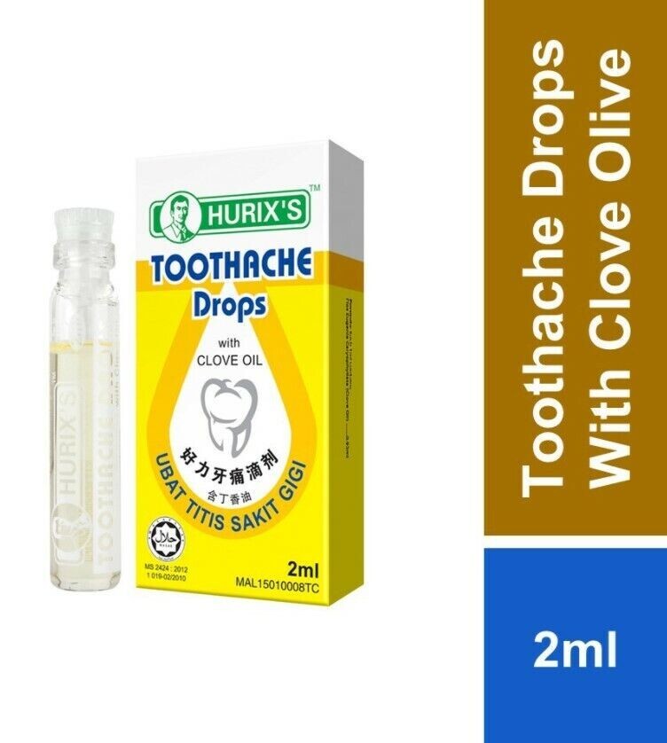 HURIX'S Toothache Drops With Clove Oil Traditional Relief Toothache 2ml ...