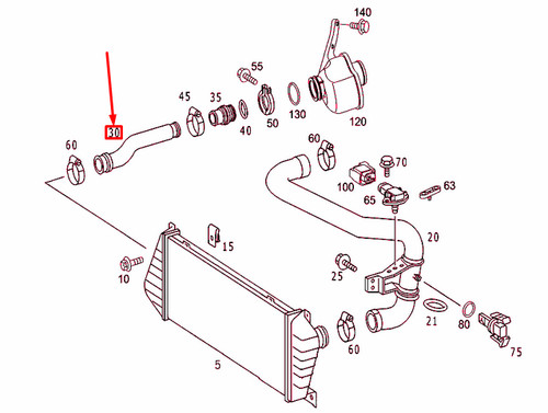 NEW MB SPRINTER 903 INTERCOOLER TURBO HOSE PIPE TUBE A9015284382 OEM NO ...