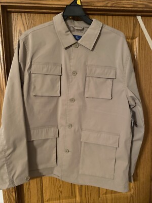 New Mens George Button Up Utility Jacket Size Small Stonewash | eBay