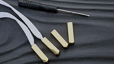 NEW Shoe Lace Tips Metal Aglets - (Removable) 25mm gold tips | eBay