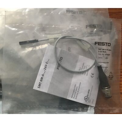 New One Festo SMT-8M-A-PS-24V-E-0.3-M12 574337 Proximity Switch Free ...