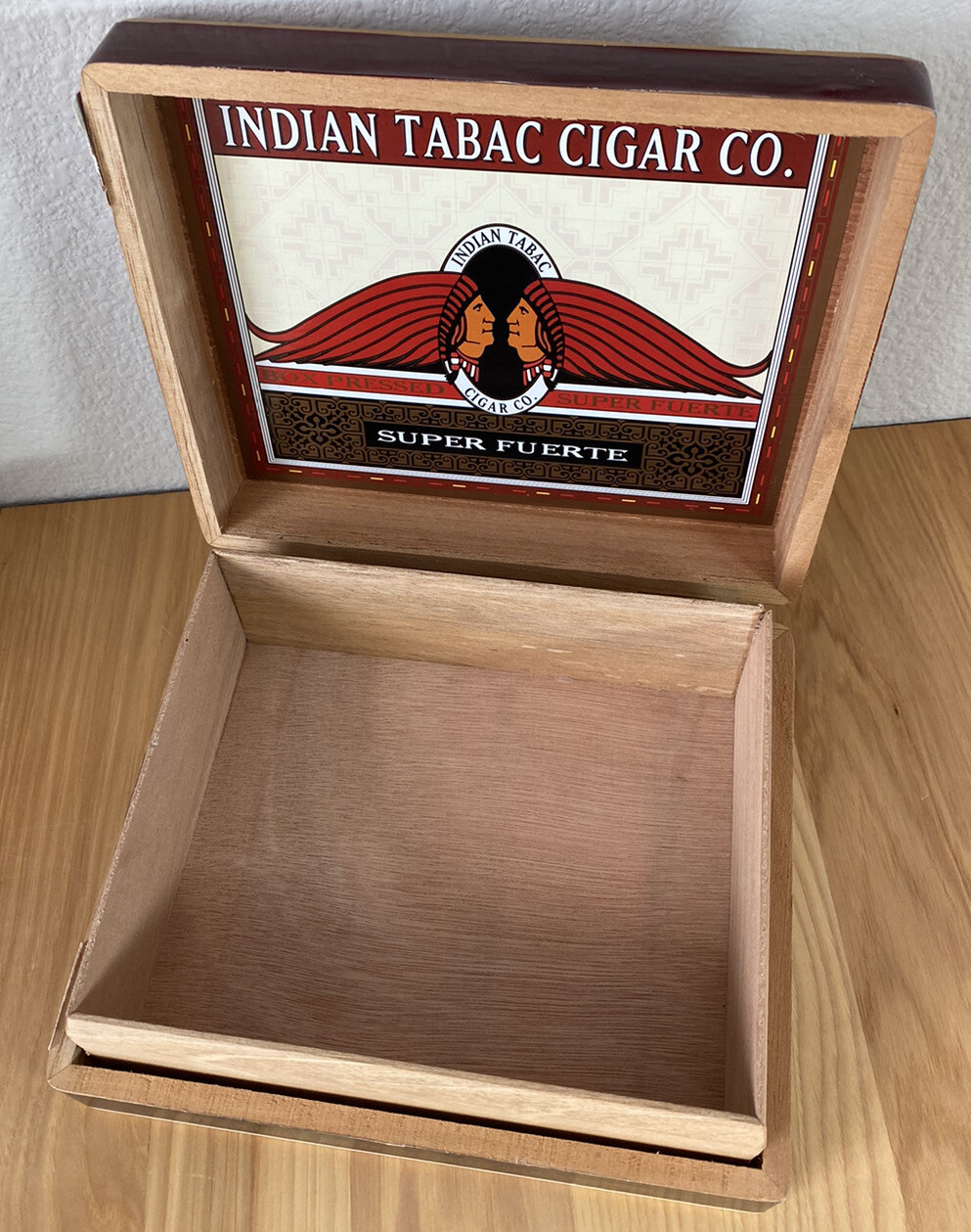 Collectable Indian Tabac Cigar Co. Wooden Cigars Box Super Fuerte ...