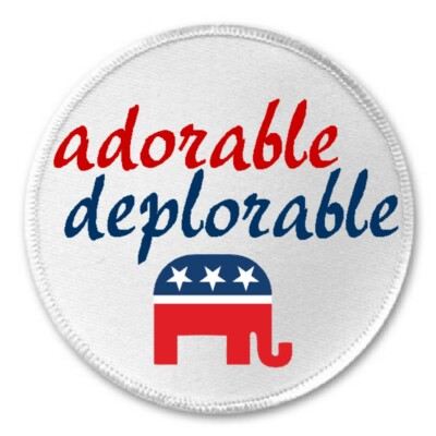 Adorable Deplorable - 3" Sew / Iron On Patch Republican Conservative ...