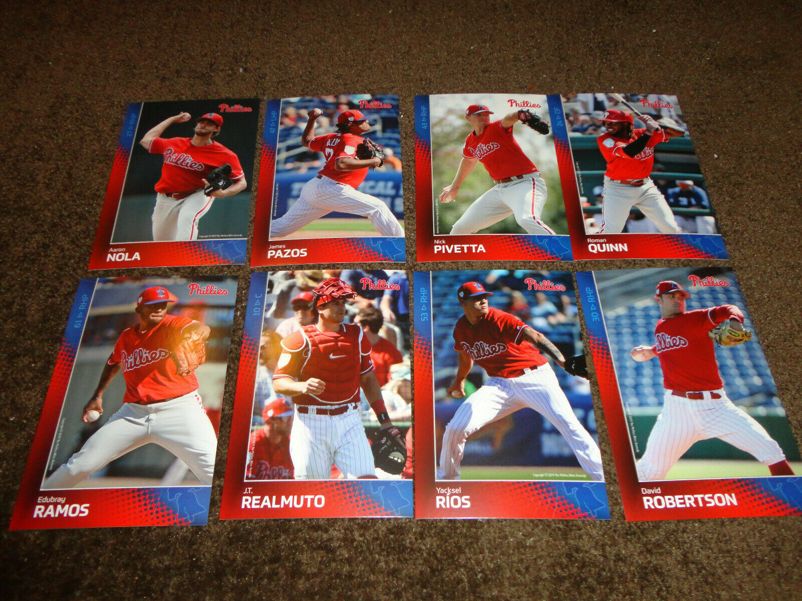 PHILLIES~2019 TEAM 49 PHOTO CARD SET FIRST EDITION Hoskins/Harper/Nola ...
