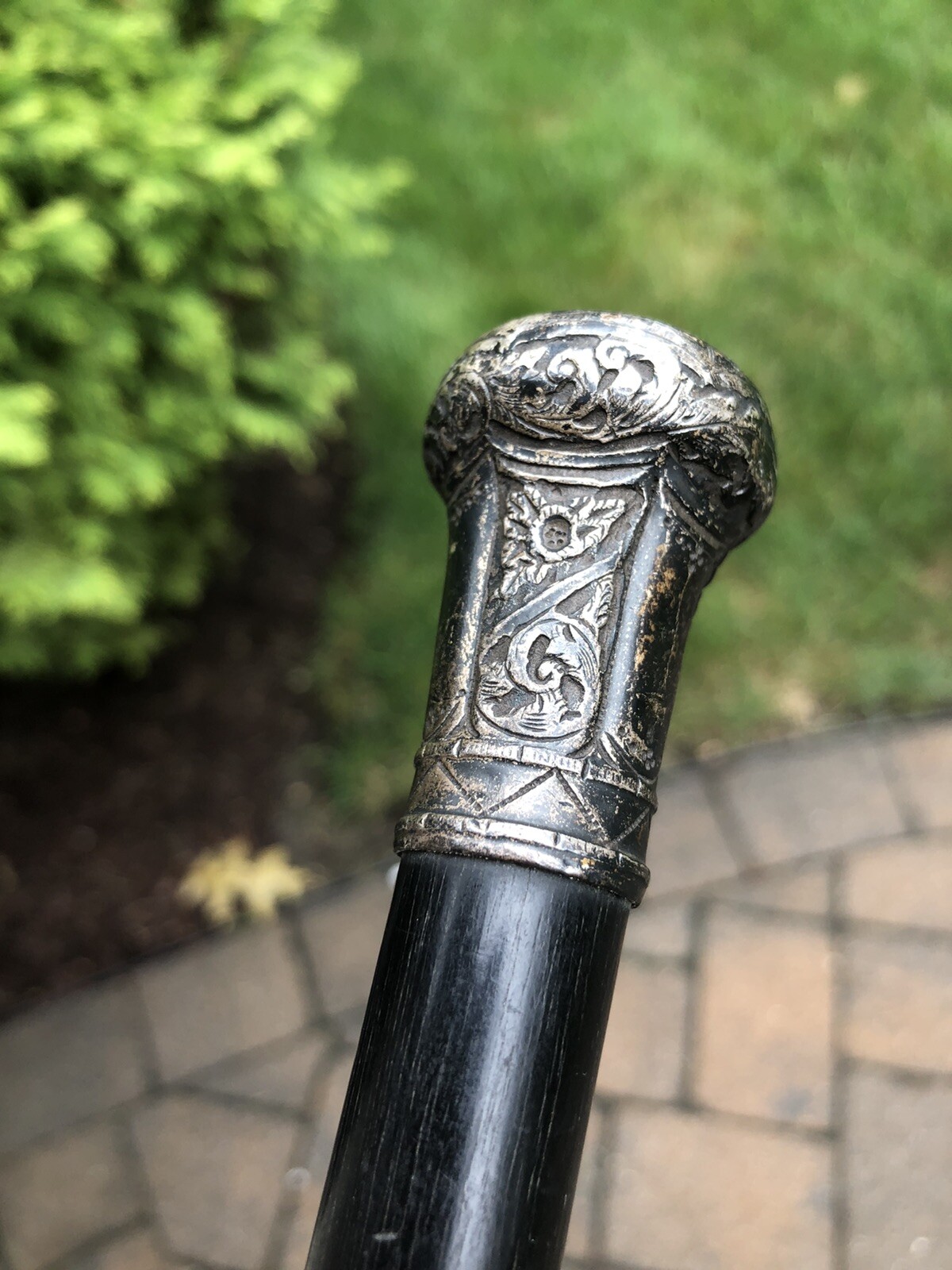 Rare Victorian/French Antique Swagger Stick Cane W Inscription Dark ...