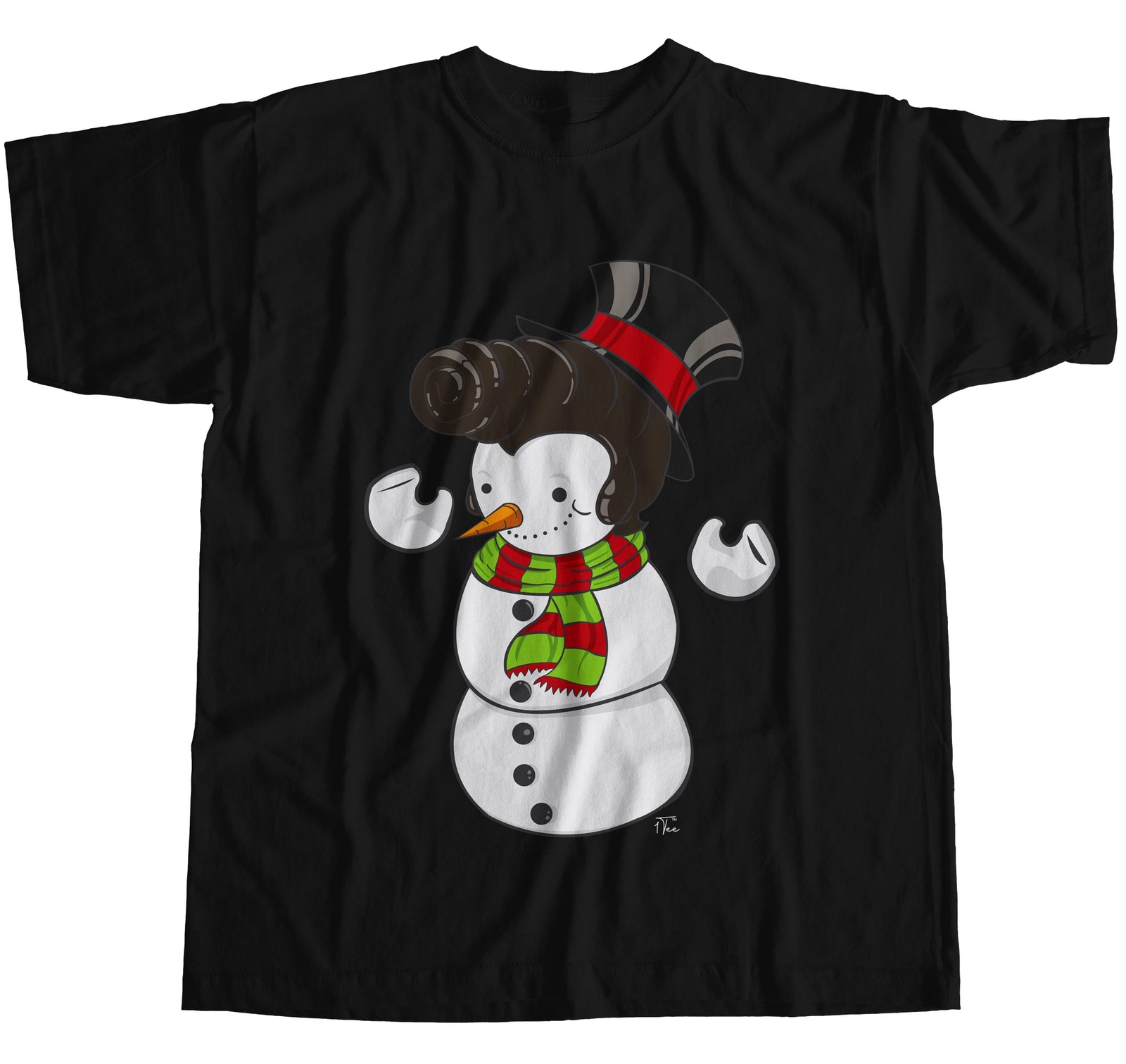 1Tee Mens Snowman With Elvis Presley Hair T-Shirt | eBay UK