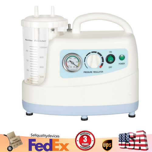 110V Portable Dental Suction Machine High Vacuum Low Flow W/1000ml ...