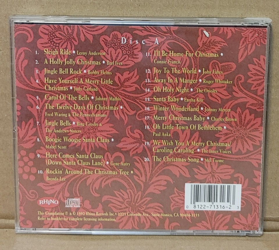 Home For Christmas 2 CD Bundle Rhino Disc A + B 40 Classic Holiday ...