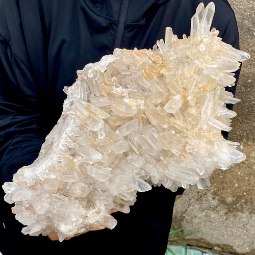 14.8LB Large Natural Clear White Quartz Crystal Cluster Energy Healing ...