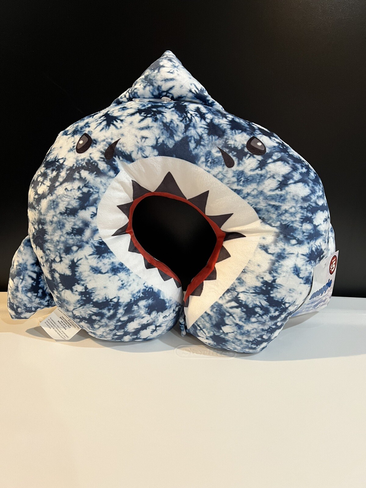 Snuggie Neck Pillow Smoochy Pals Fake Squishmallows Blue Tie Dye Shark ...