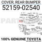 5215902540 Genuine Toyota COVER, REAR BUMPER 52159-02540 | eBay